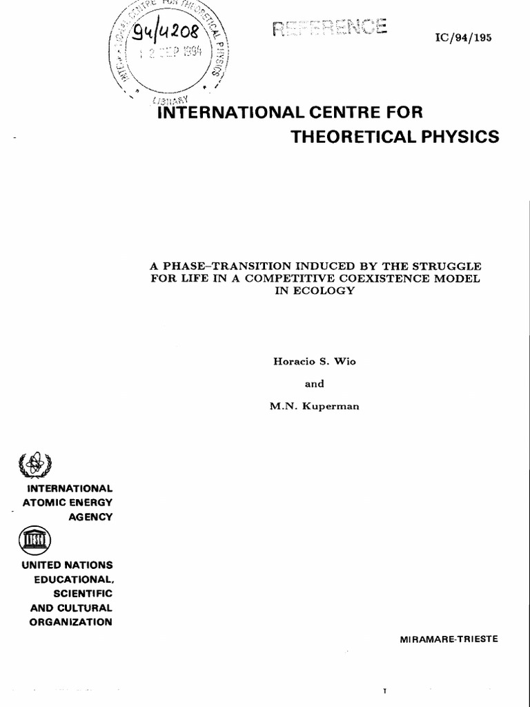 ICTP Coexistence | PDF | Science & Mathematics