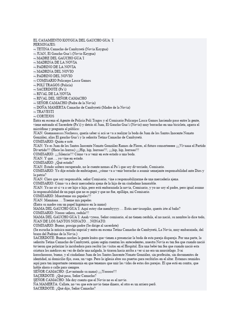 Casamiento Koygua | PDF