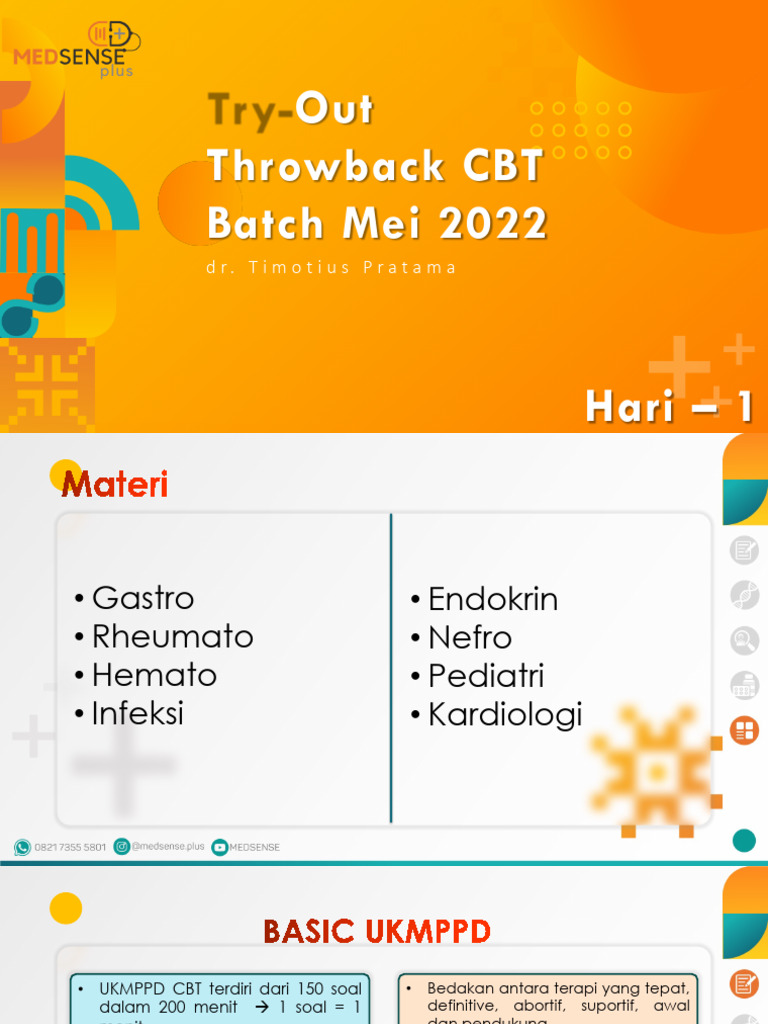 (Materi) To Throwback CBT Mei Hari 1 - Dr. Timotius Pratama | PDF