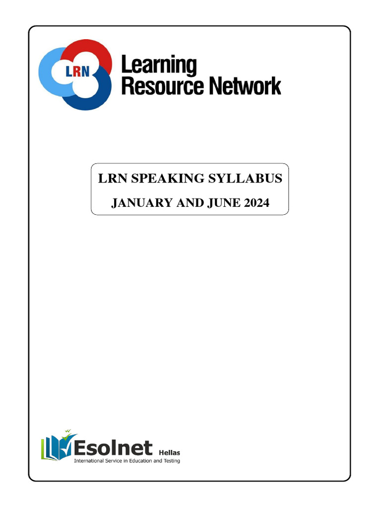 LRN Speaking Syllabus 2024 | PDF
