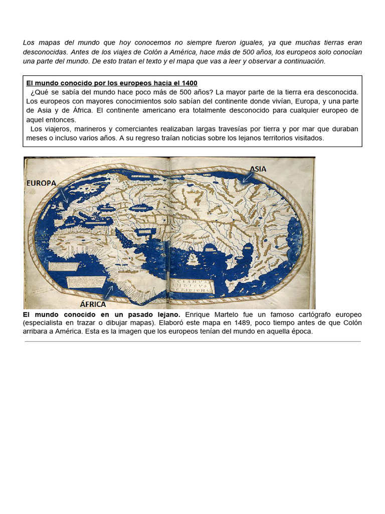 El Mundo Conocido Por Los Europeos en El 1400 | PDF
