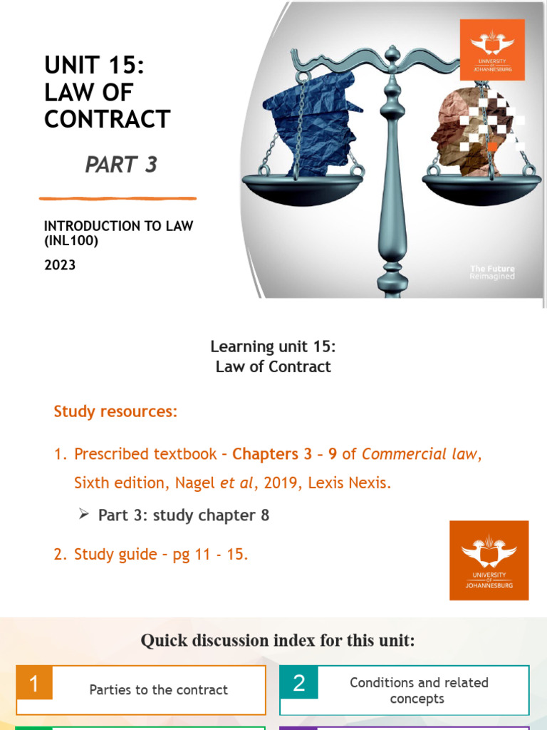 Unit 15 (Part 3) - Related Aspects of A Contract | PDF