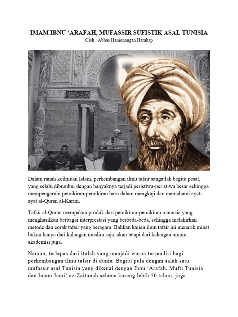Imam Ibnu 'Arafah: Mufassir Sufistik Tunisia | PDF | Agama & Spiritualitas
