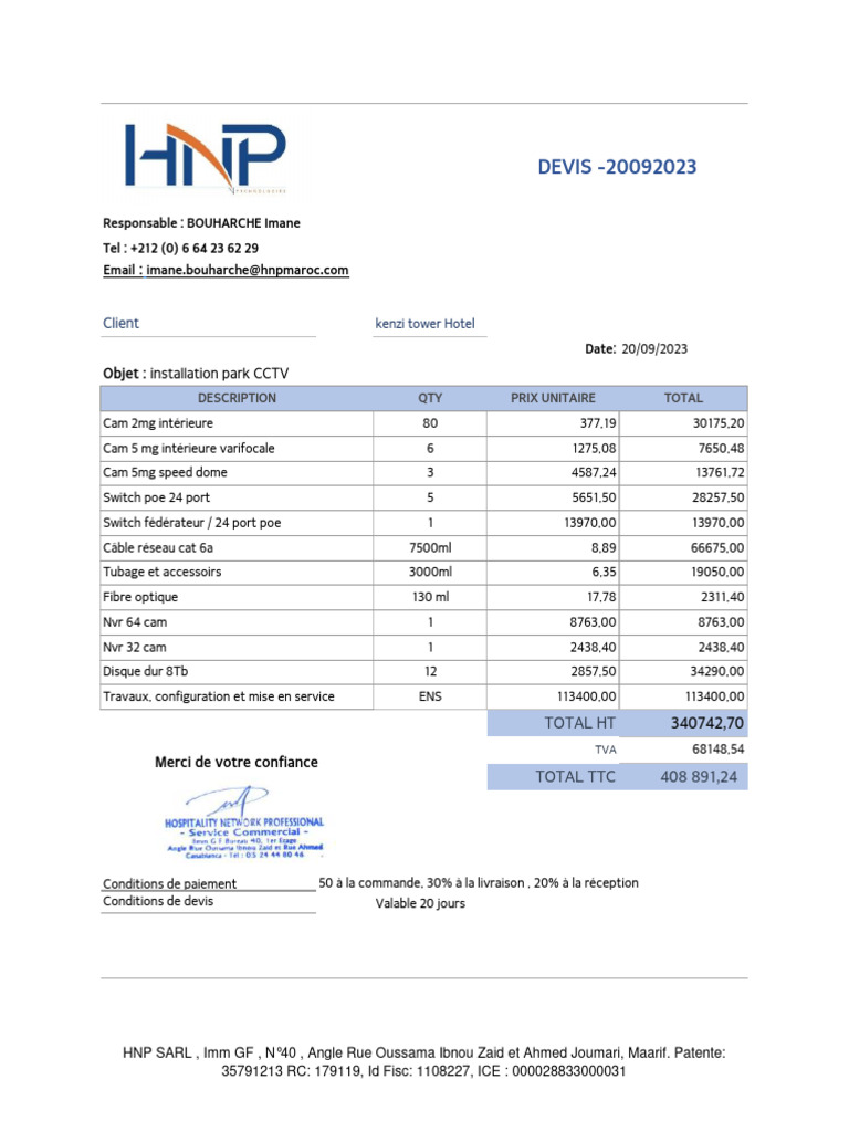 Devis 20092023 | PDF