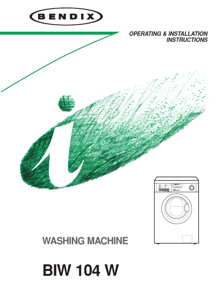 Washing Machine Instructions Bendix | PDF | Washing Machine | Laundry