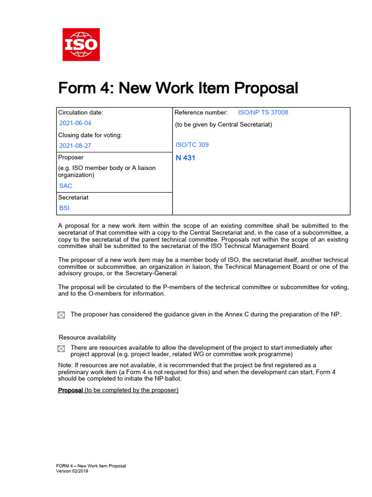 Form 4 - ISO 37008 (Ed1) | PDF