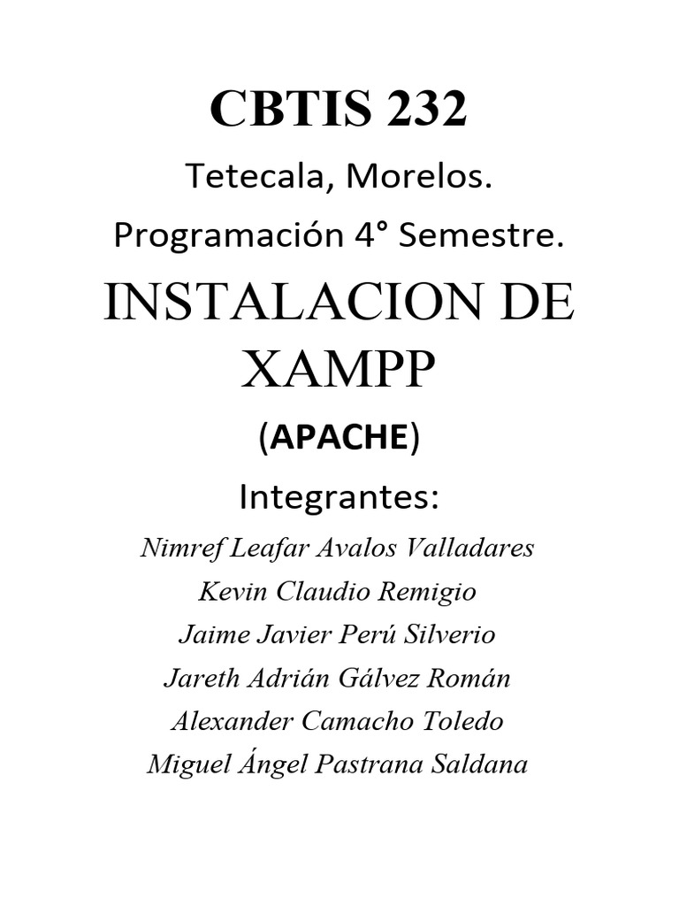 Instalación de XAMPP en Windows (Proyecto Escolar) | PDF | Ingeniería ...