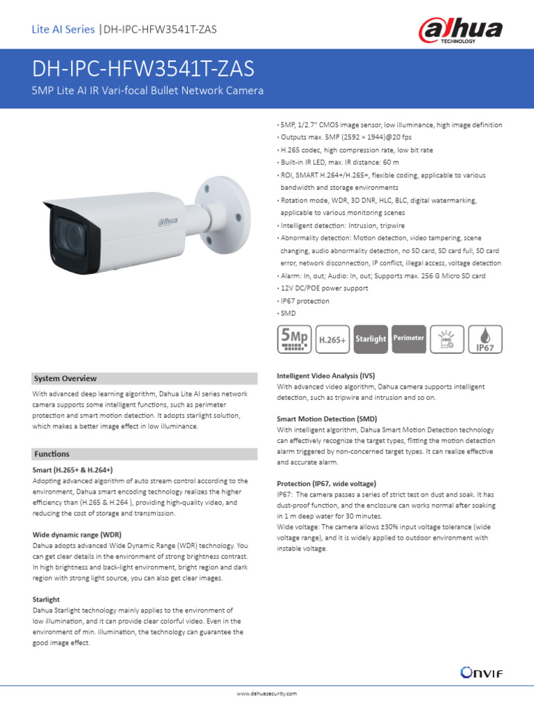 DH Ipc Hfw3541t Zas Datasheet | PDF