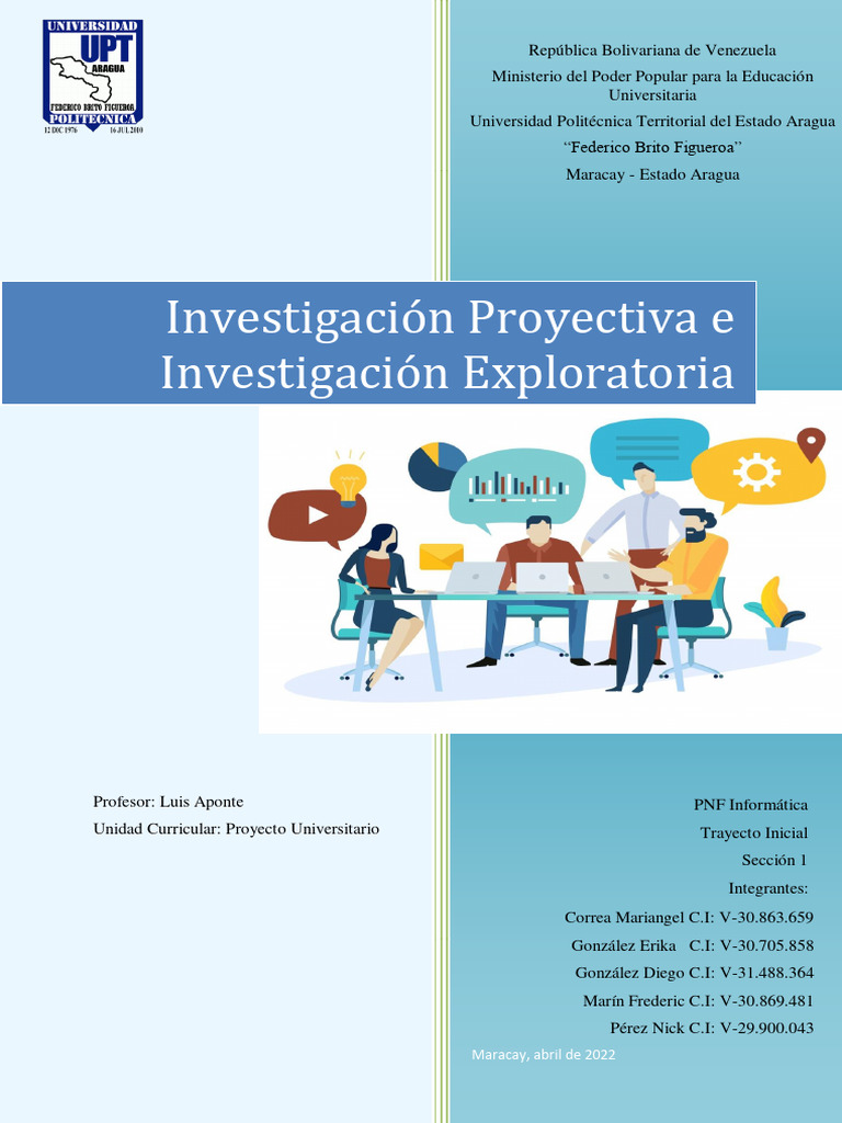 Investigación Proyectiva e Investigación Exploratoria: Maracay, Abril ...