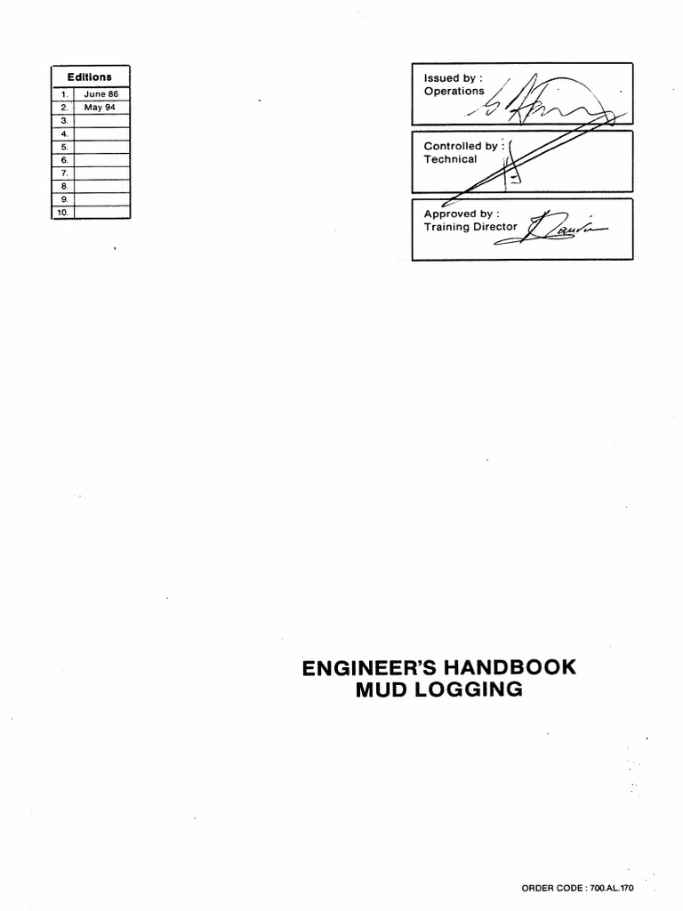 700.al.170 Engineer4s Handbook Mud Logging | PDF