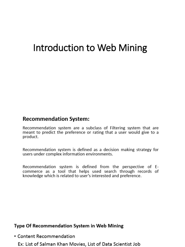 Introduction To Web Mining Pdf
