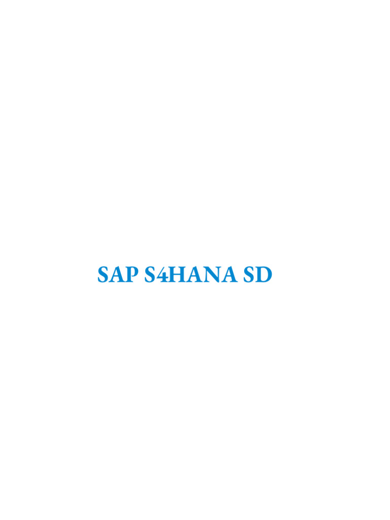 Sap S4hana SD | PDF | Business
