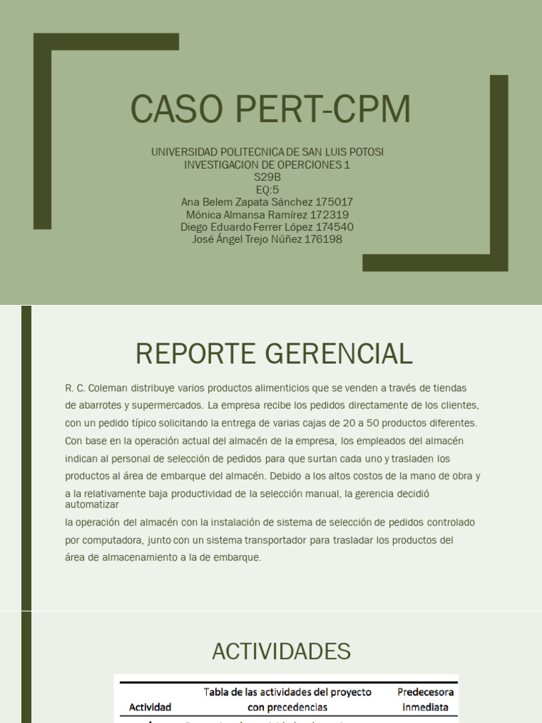 Evid 4 Caso PERT S29B Eq 5..1 | PDF