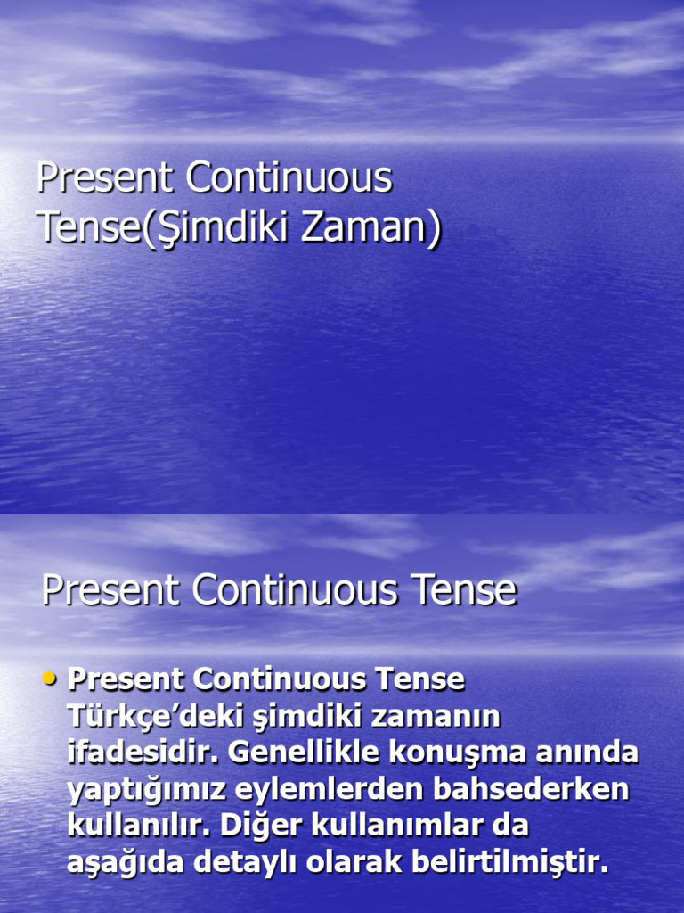 Present Continuous Tense | PDF