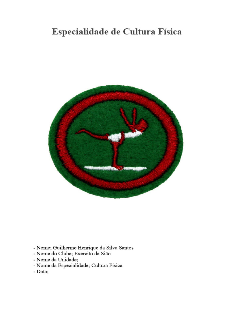 Especialidade de Cultura Física | PDF | Frequência cardíaca | Músculo ...