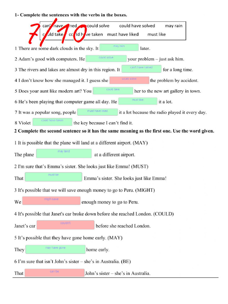W02 - PE2 - Homework - Modals of speculation | PDF