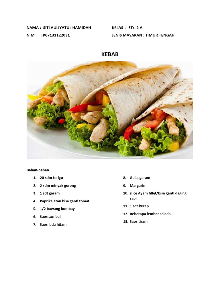Resep KEBAB | PDF