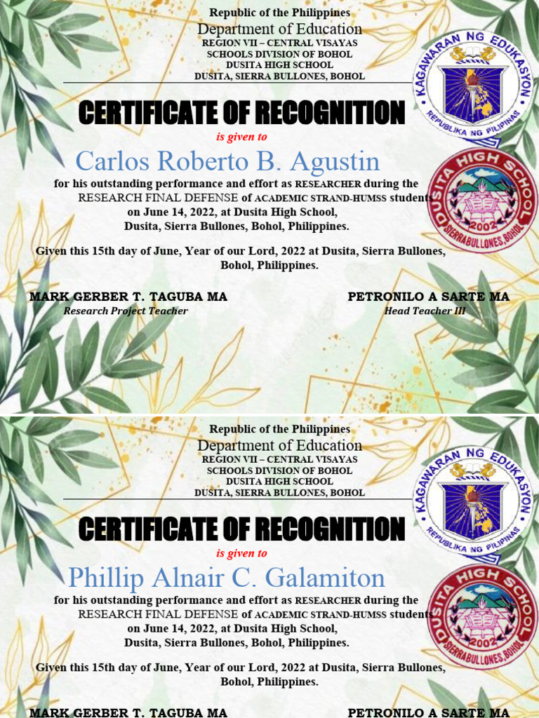 Dusita High School Research Recognition | PDF | Public Administration ...