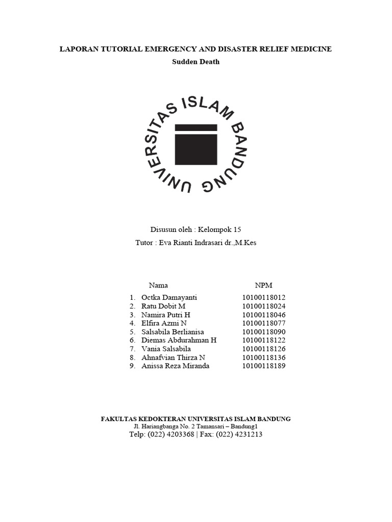 LAPORAN TUTORIAL SISTEM EDRM CASE 3 Sudden Death Kelompok 15 | PDF