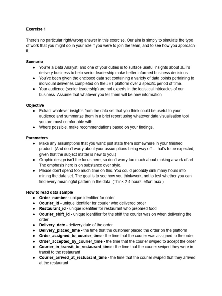 Data Analyst Work Sample Request | PDF | Finance & Money Management