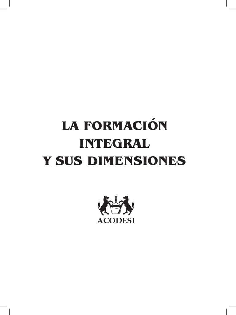 La Formación Integral-ACODESI | PDF