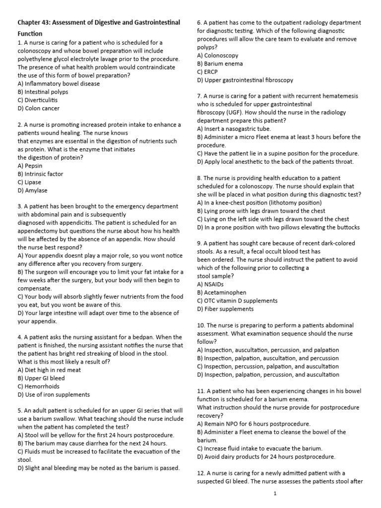 GI Questions (Mixed) | PDF