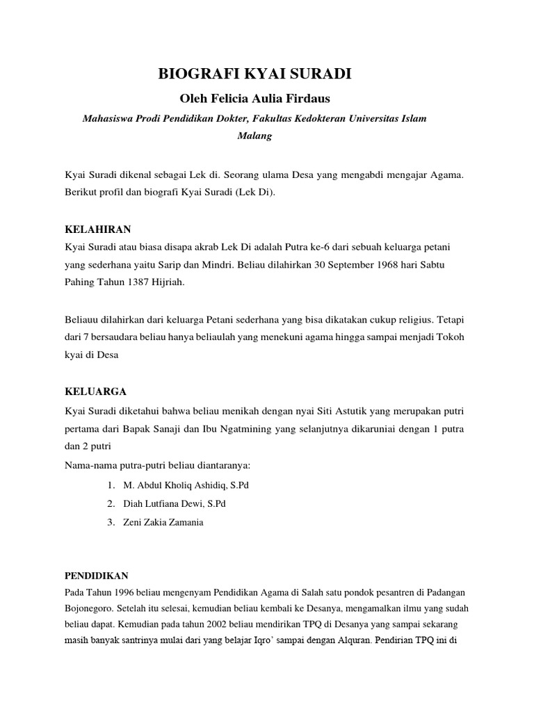 BIOGRAFI KYAI SURADI (1) - Dikompresi | PDF