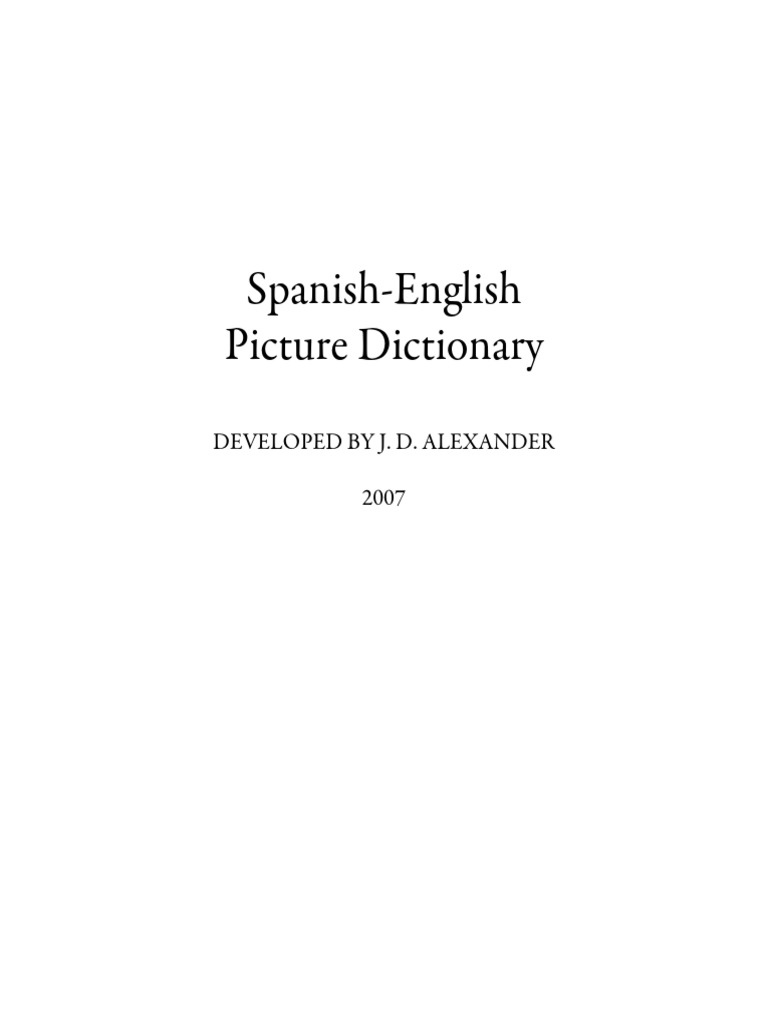 Spanish-English Picture Dictionary | PDF | English Language | Reading ...