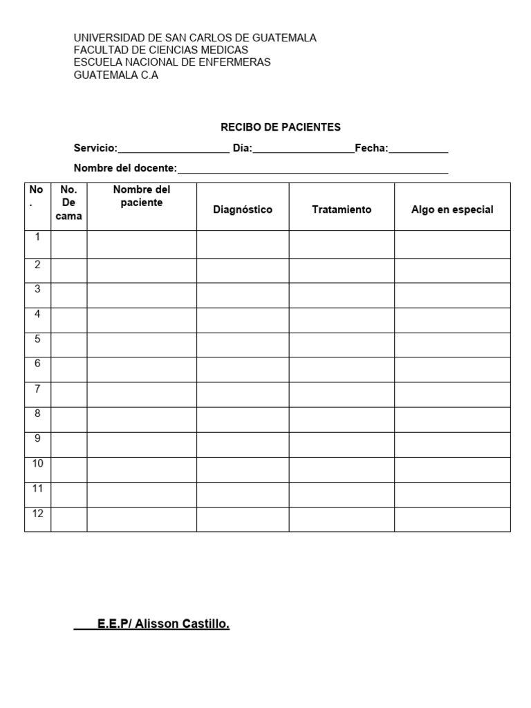 Recibo de Pacientes | PDF