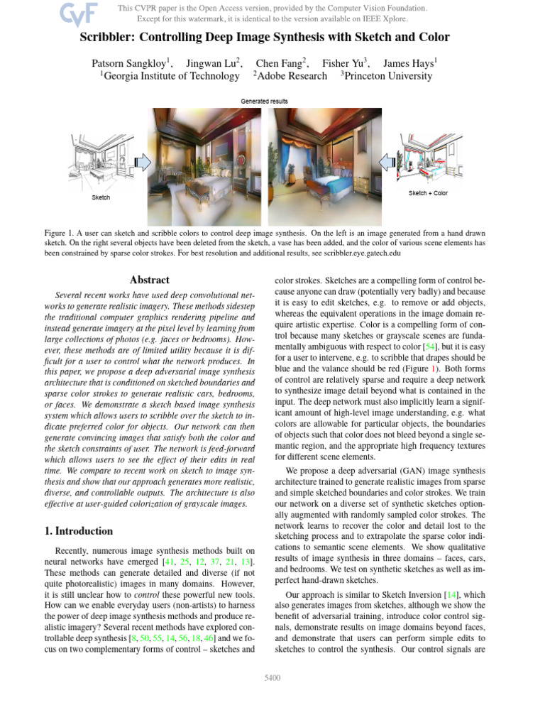 Sangkloy Scribbler Controlling Deep CVPR 2017 Paper | PDF | Computers