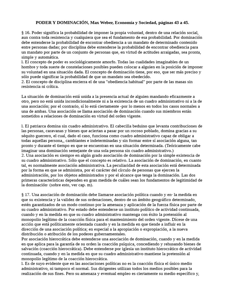 Weber 1 | PDF | Estado (política) | Monopolio