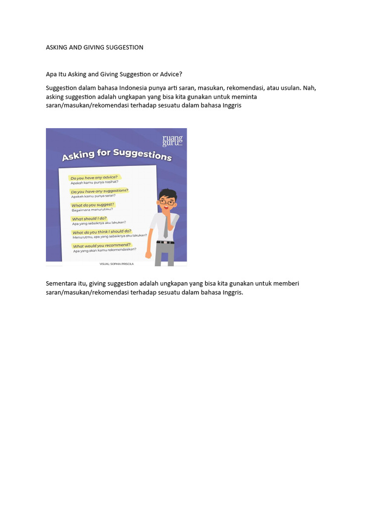 Asking and Giving Suggestion | PDF Asking and Giving Suggestion | PDF