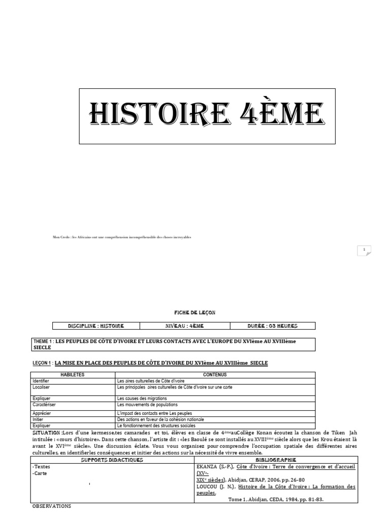 4 Ème | PDF | Sciences sociales