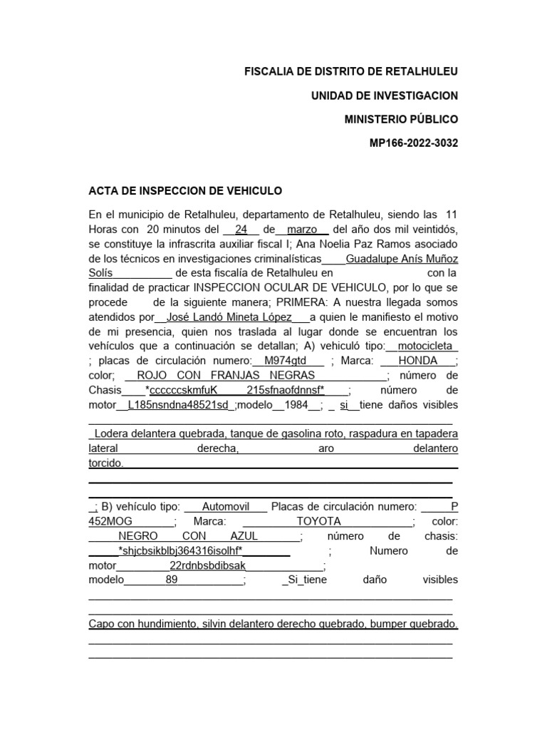 Inspeccion Ocular de Vehiculos. | PDF Inspeccion Ocular de Vehiculos. | PDF