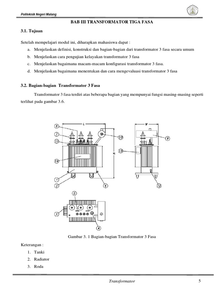 1.1 Bagian Trafo 3 Fasa | PDF