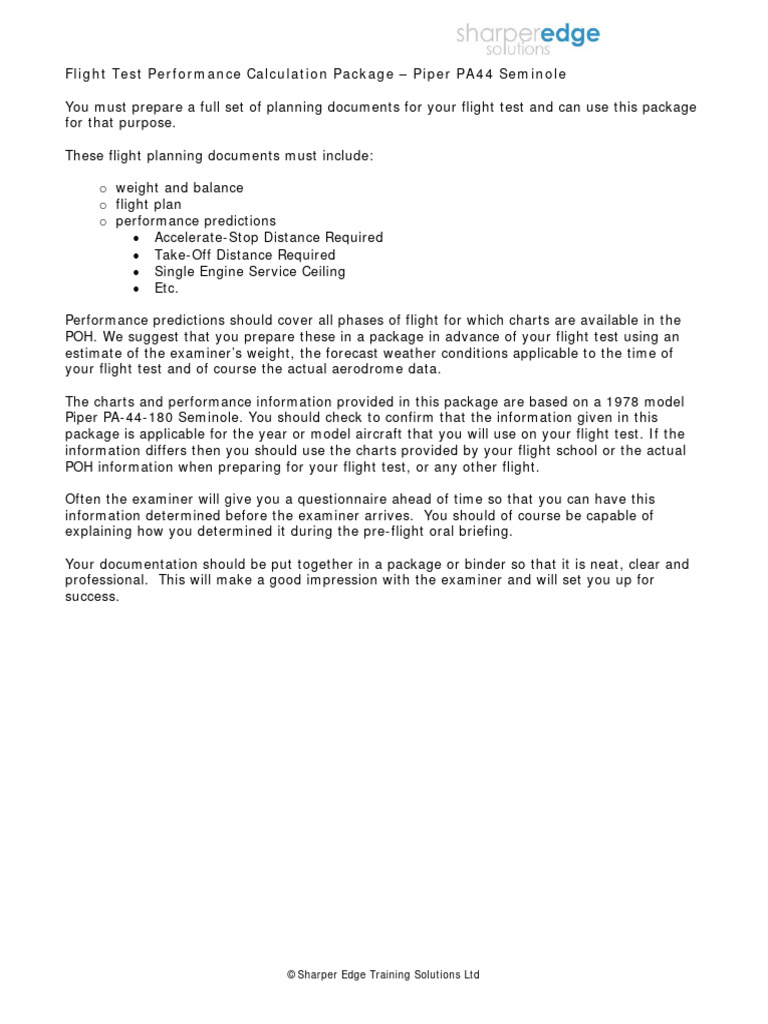 Piper PA44 Performance | PDF