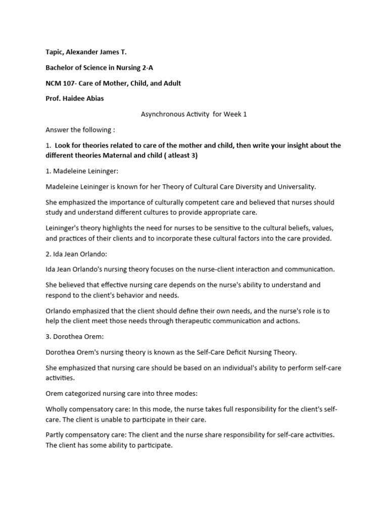 Asynchronous Activity For Week 1 | PDF