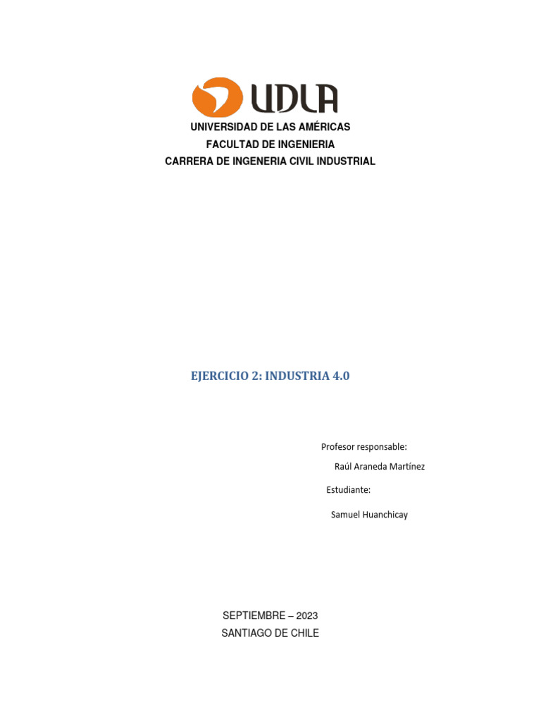 Ejericio 2 Samuel Huanchicay Linares Industria 4 - 0 | PDF