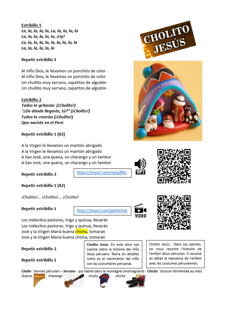 Villancico Cholito Jesús: Tradición Peruana | PDF