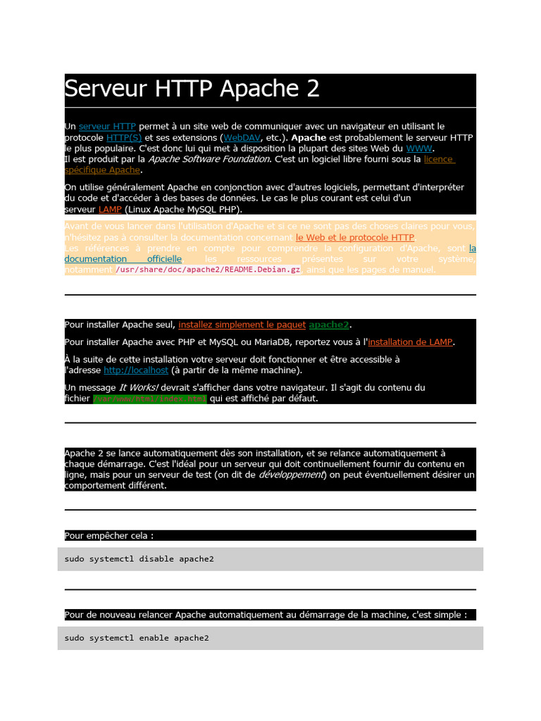 Serveur HTTP Apache 2 | PDF