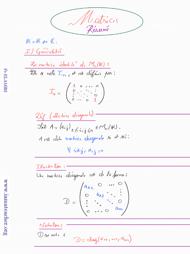 Matrices Résumé | PDF