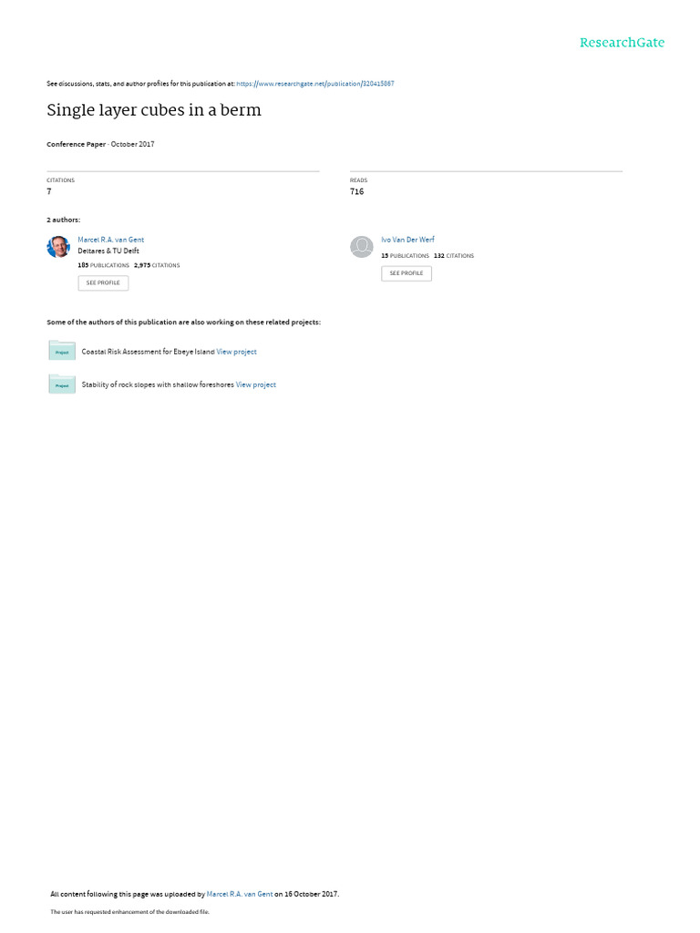 One Single Layer Cube Armor Physical Model | PDF | Concrete