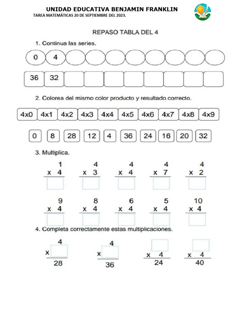 TAREA MATEMÁTICAS 20 DE SEPTIEMBRE | PDF