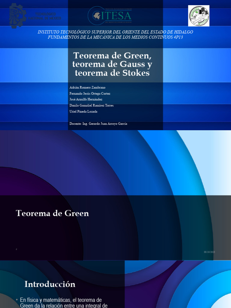 Teorema de Green, Gauss y Stokes | PDF | Integral | Matemáticas