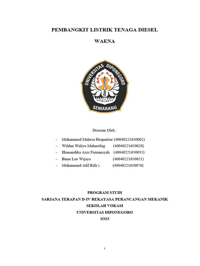 PEMBANGKIT_LISTRIK_TENAGA_DIESEL_WAENA | PDF