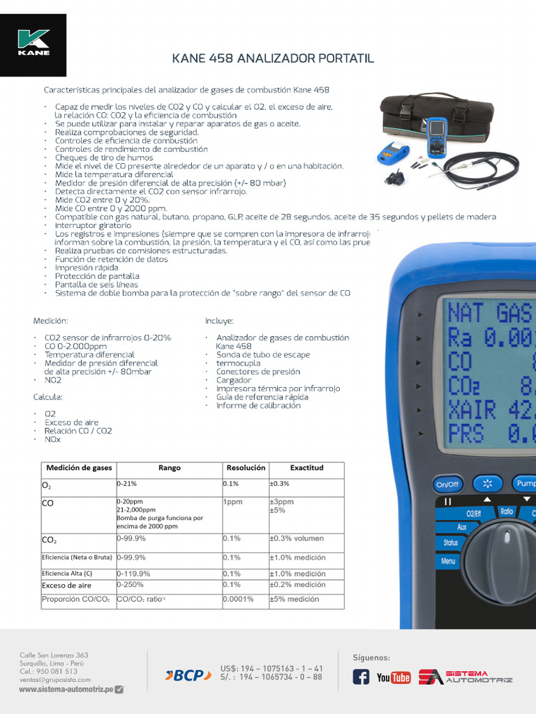 Kane 458 Analizador Portátil | PDF