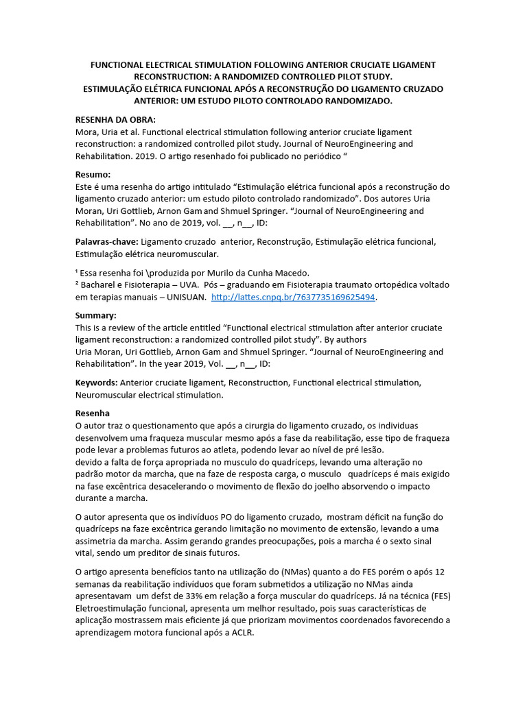 Functional electrical stimulation | PDF