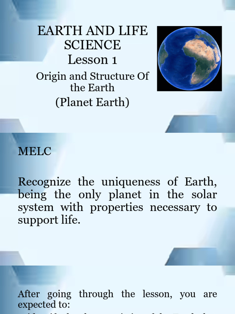 Lesson 1 Planet Earth | PDF