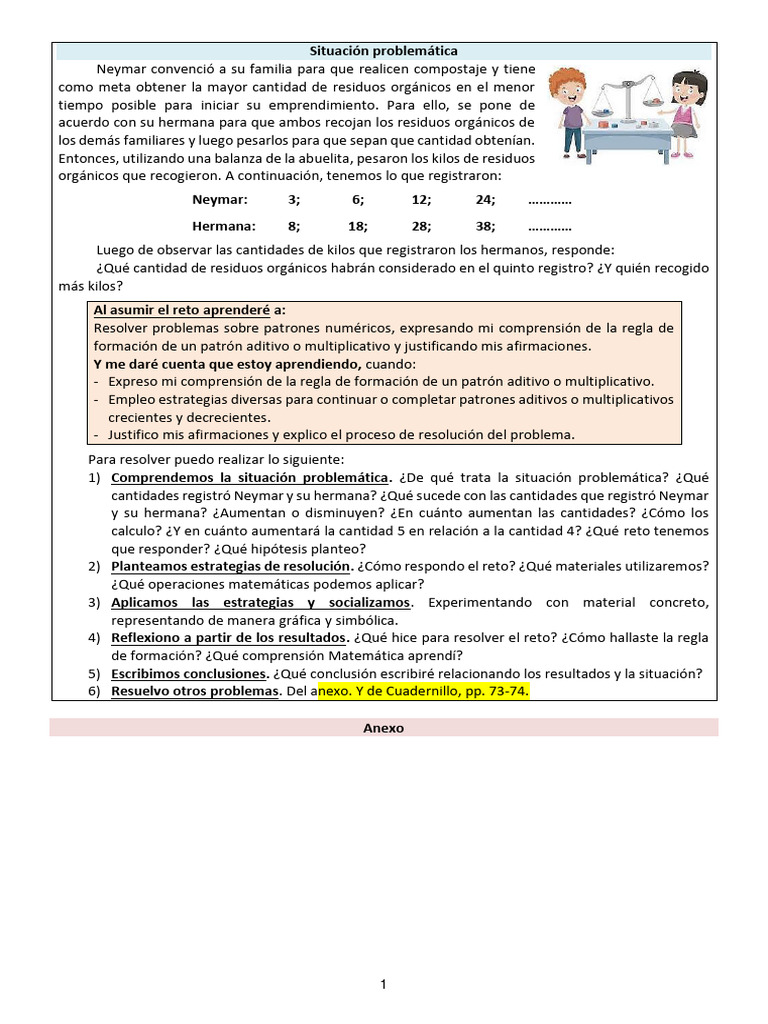 Niños Matemática Regularidad Patrones Numéricos Pdf