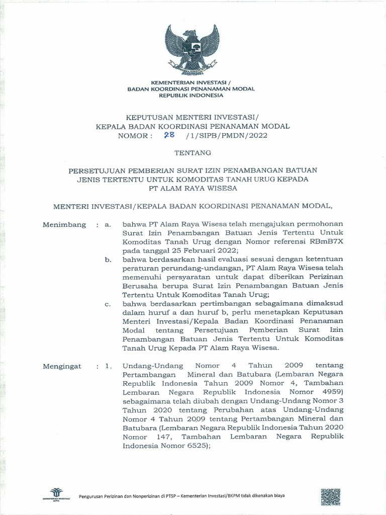 28.1.sipb - pmdn.2022-Pt Alam Raya Wisesa | PDF